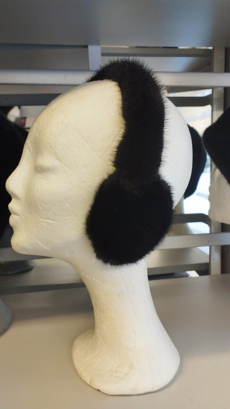 Reguleeritavad kõrvaklapid must naarits (Наушники из черной норки ...